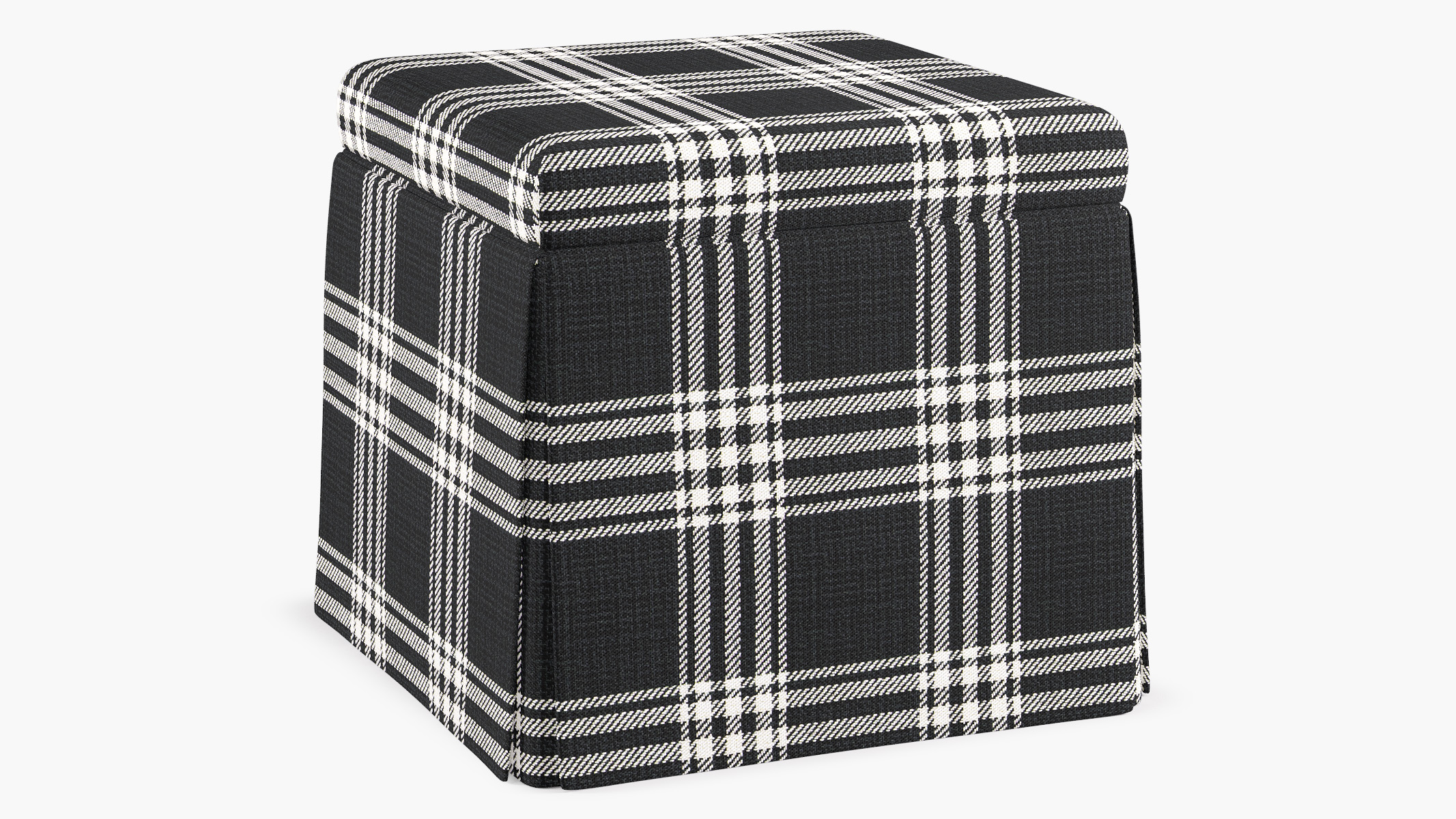 Black and white checkered ottoman store