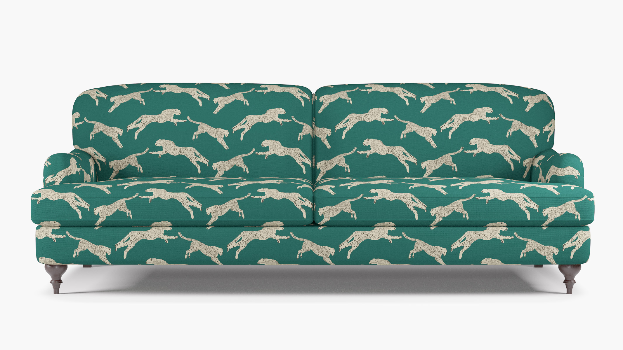 Green rolled arm sofa store