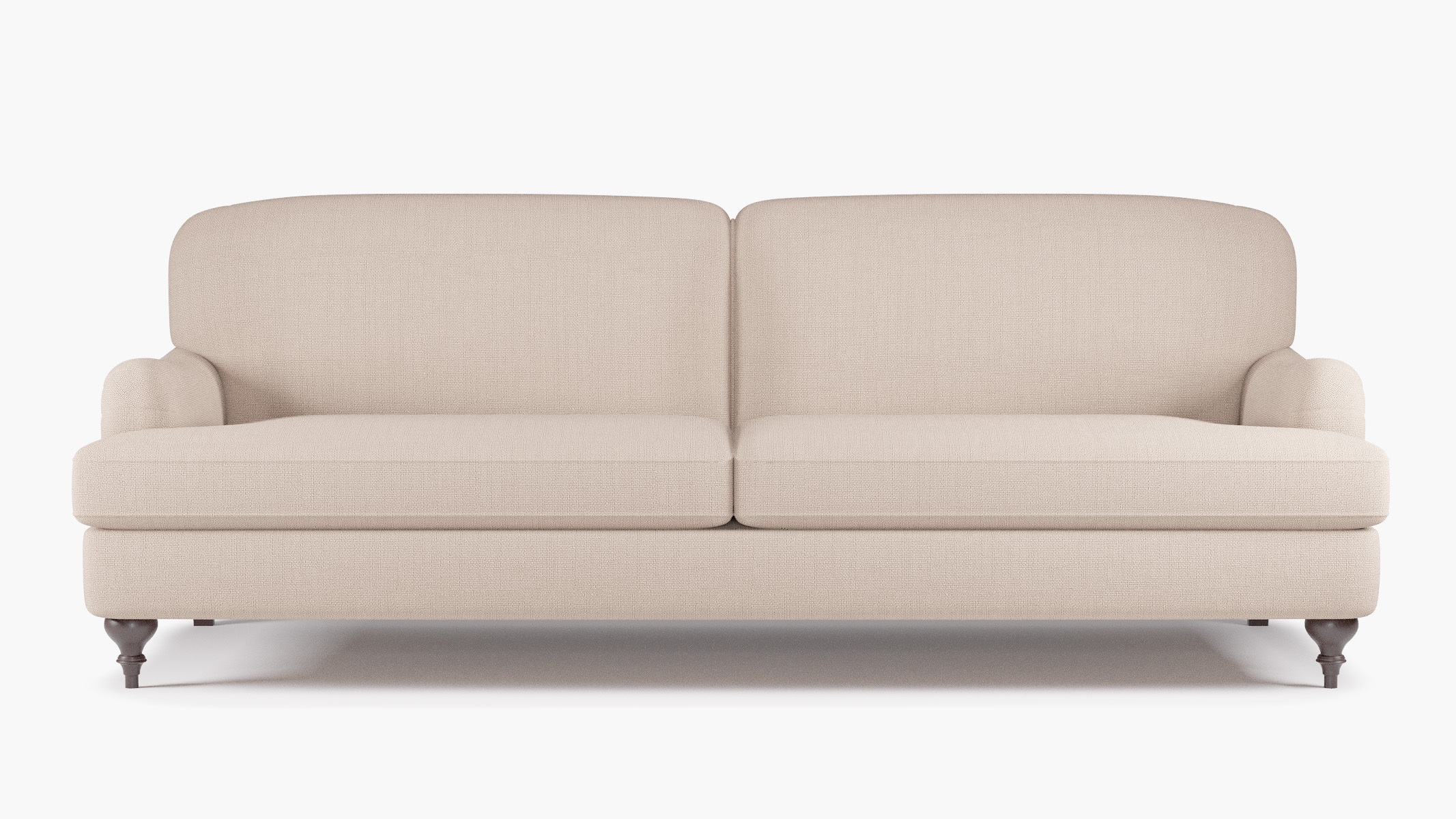 Beige rolled arm sofa store