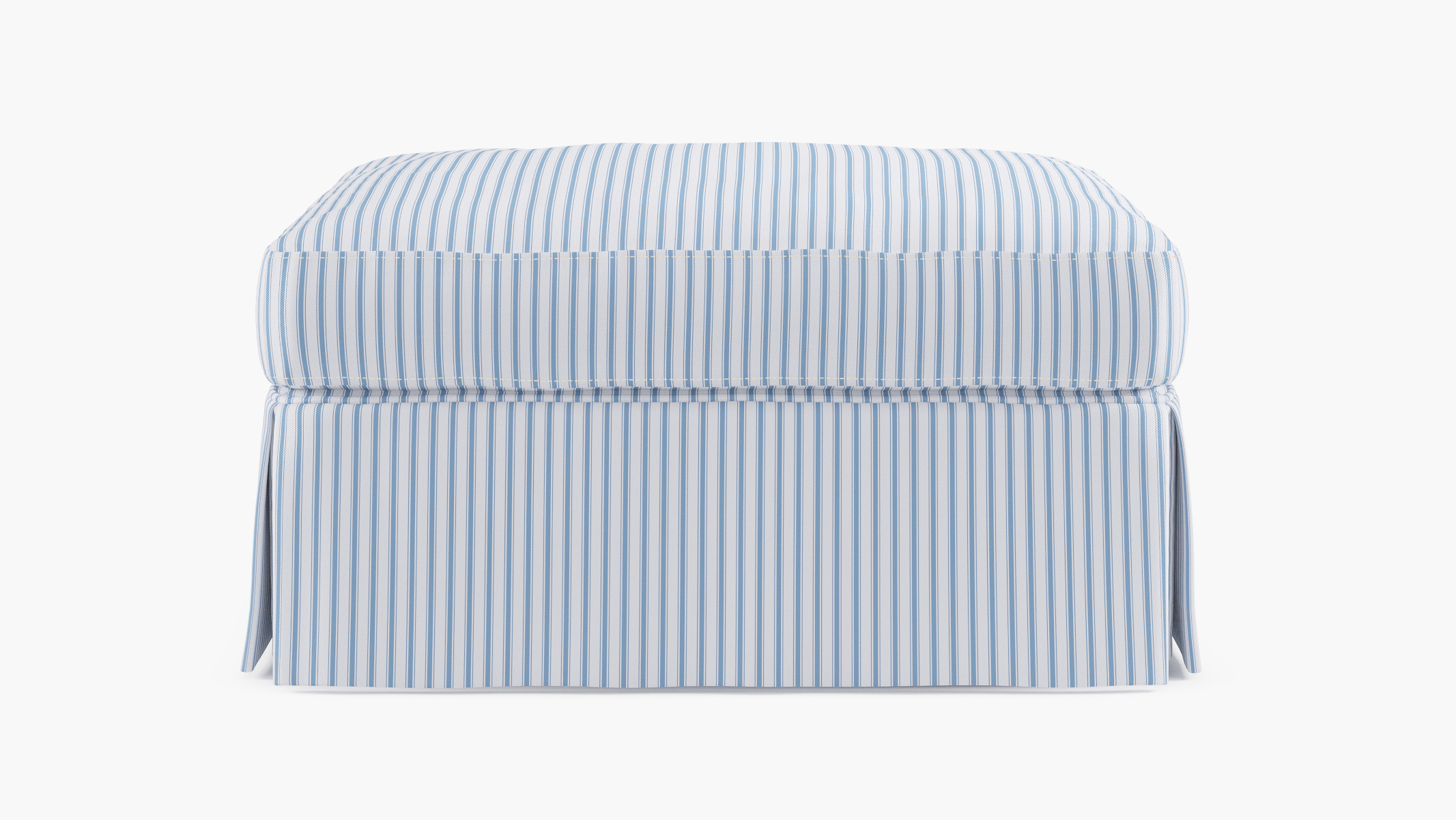 Blue and white striped ottoman store