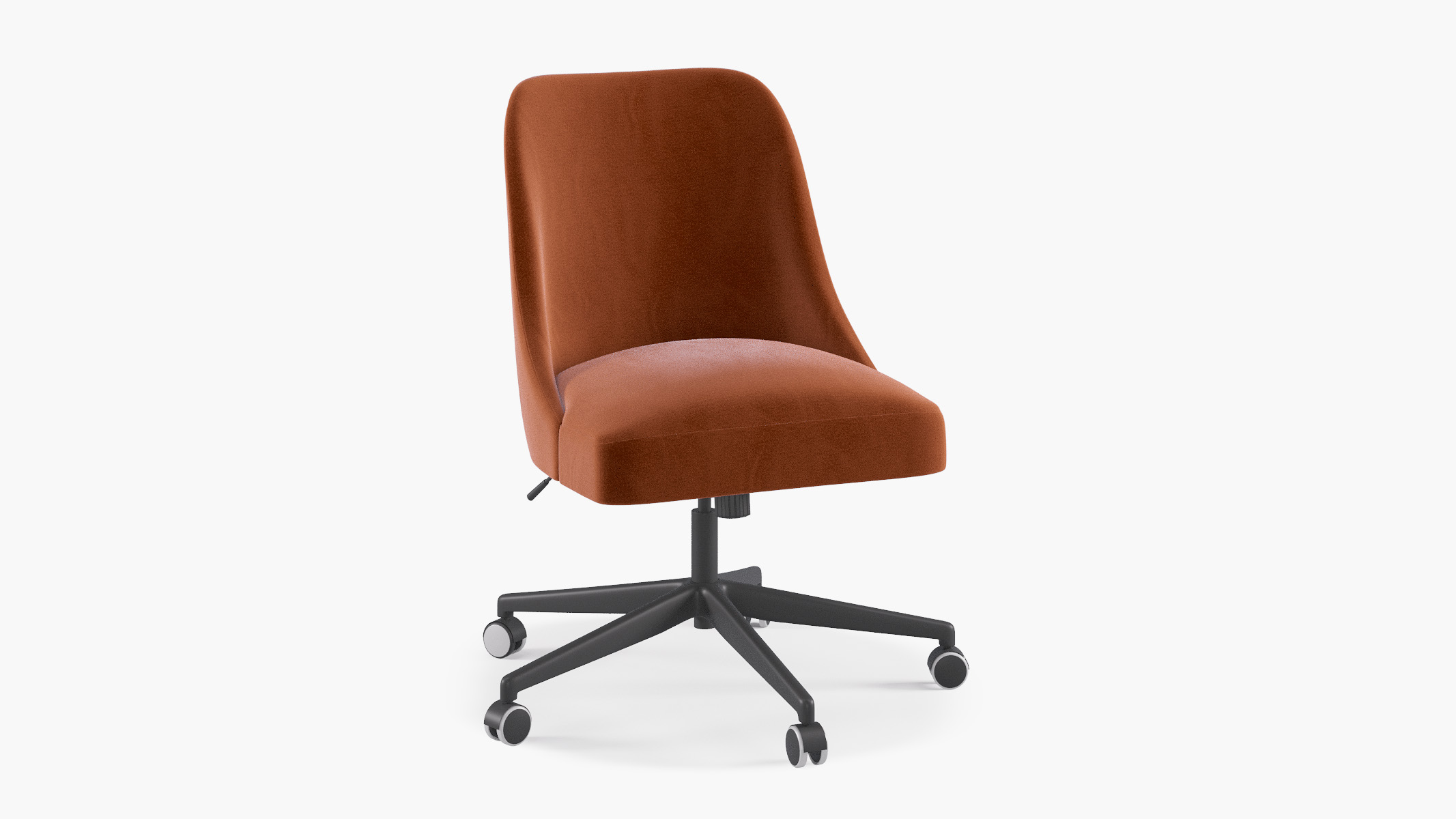 Rust Classic Velvet Upholstered Custom Tailored Task Chair The Inside Furniture